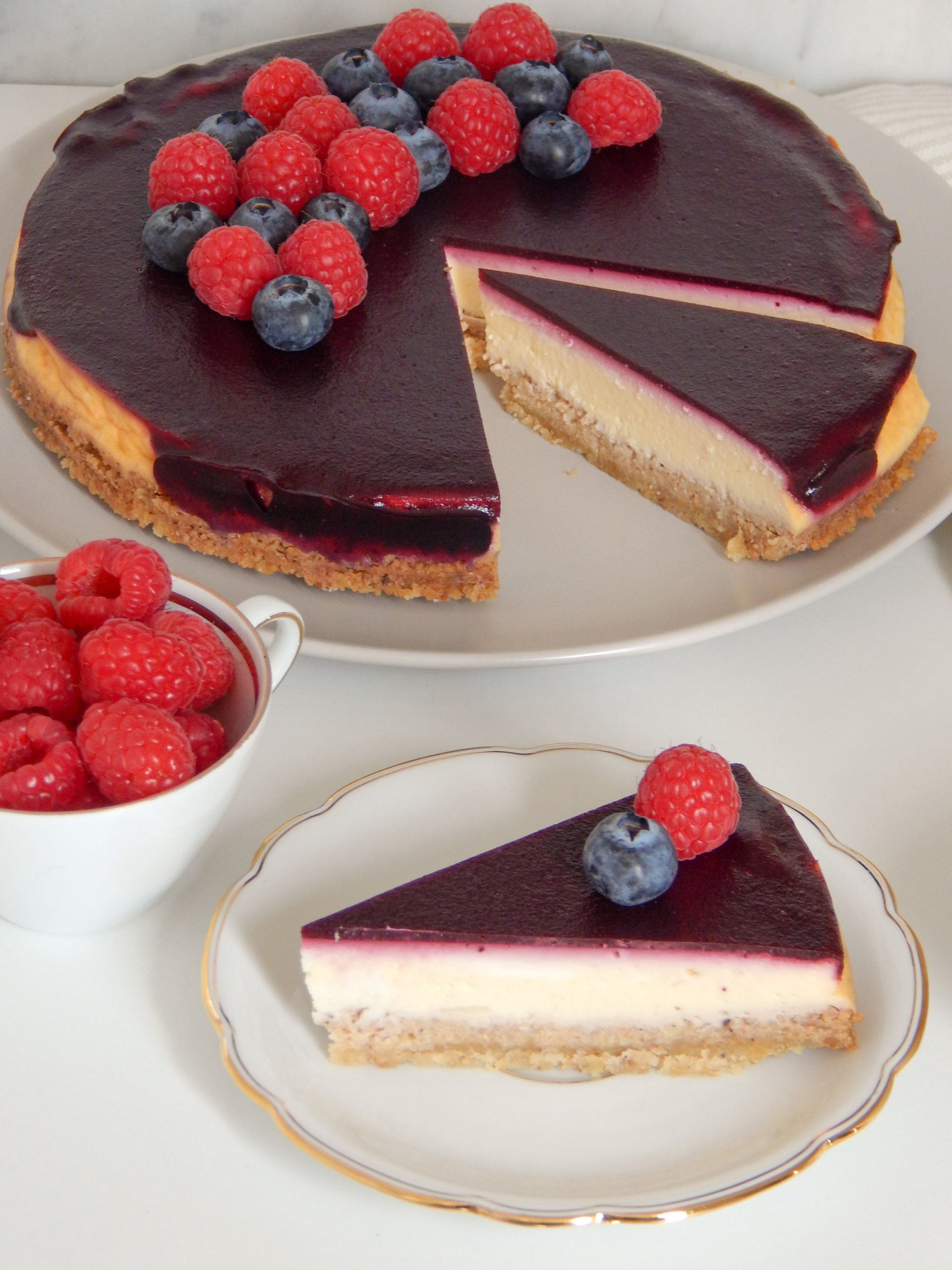 Cheesecake New Yorkais healthy aux fruits rouges - June's cooking